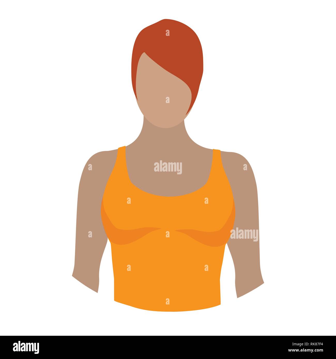 Vector illustration woman, female avatar profile icon in sport clothes ...