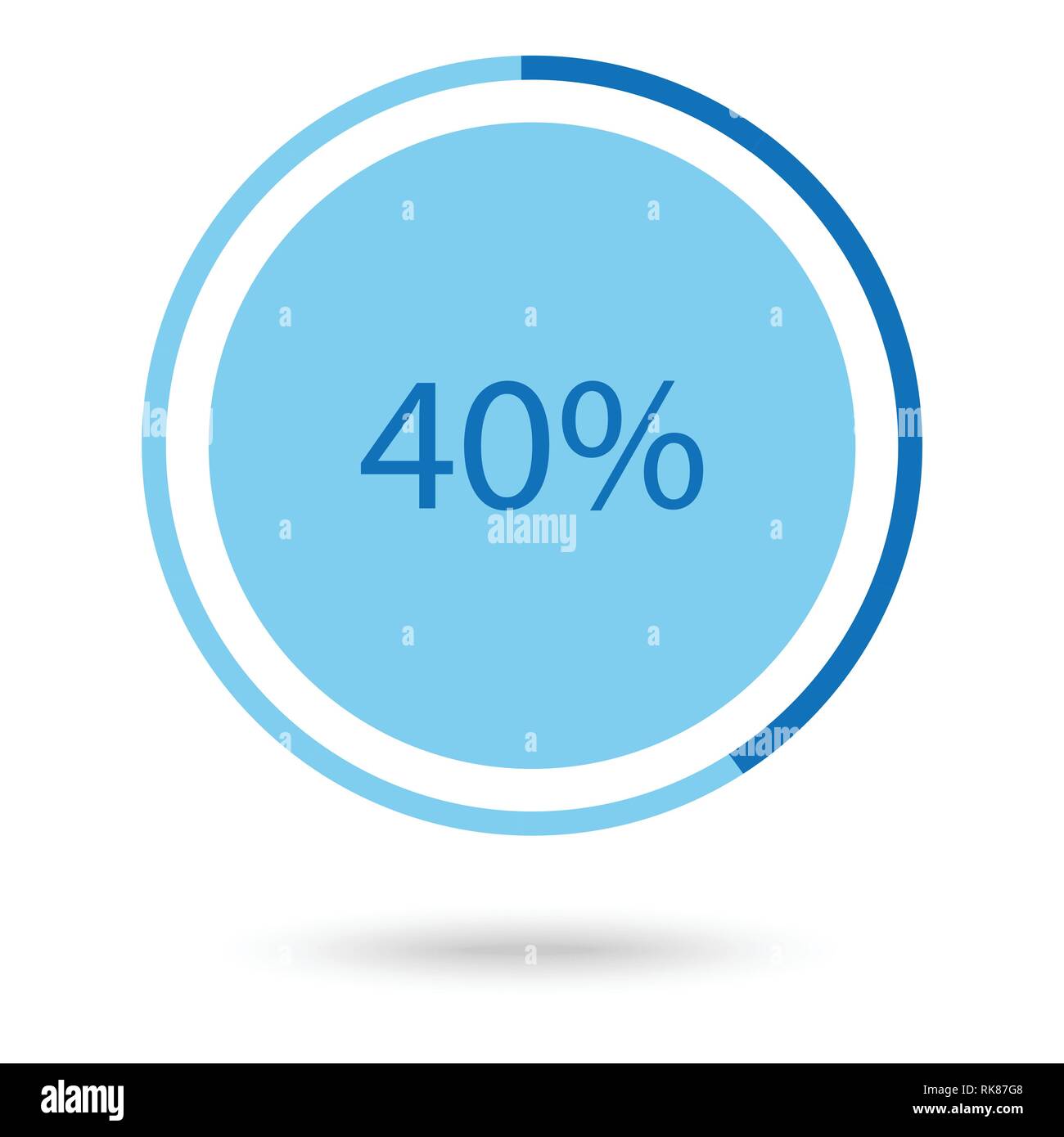 Vector illustration blue round, circle pie graph, chart with percentage ...