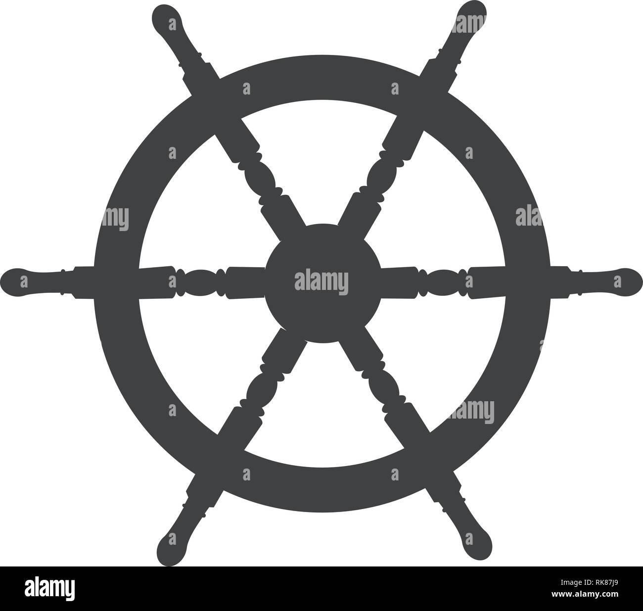 Simple vector icon steering ship wheel isolated on white. Ship wheel ...