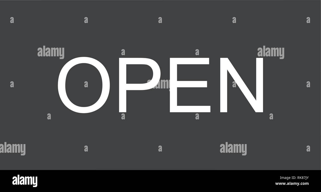 Vector icon open sign, symbol isolated. Flat simple opened web icon ...