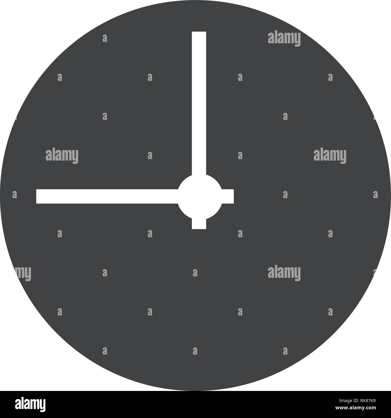 Simple flat clock vector icon. TIme sign, symbol Stock Vector Image ...