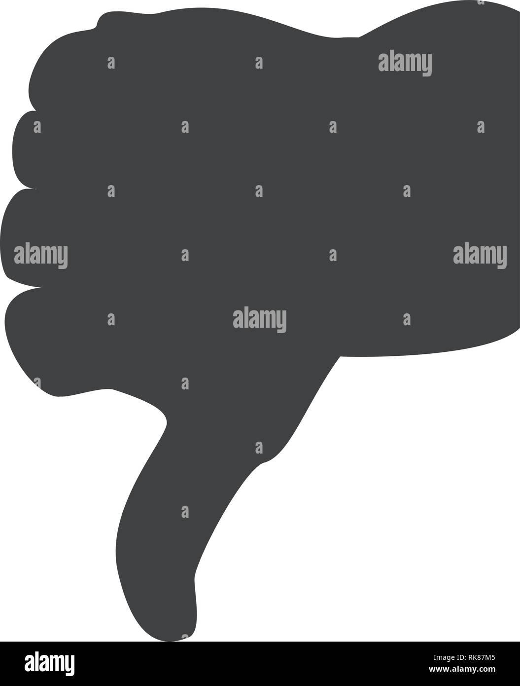 Vector thumb down sign. Dislike symbol concept. Thumb down flat round ...