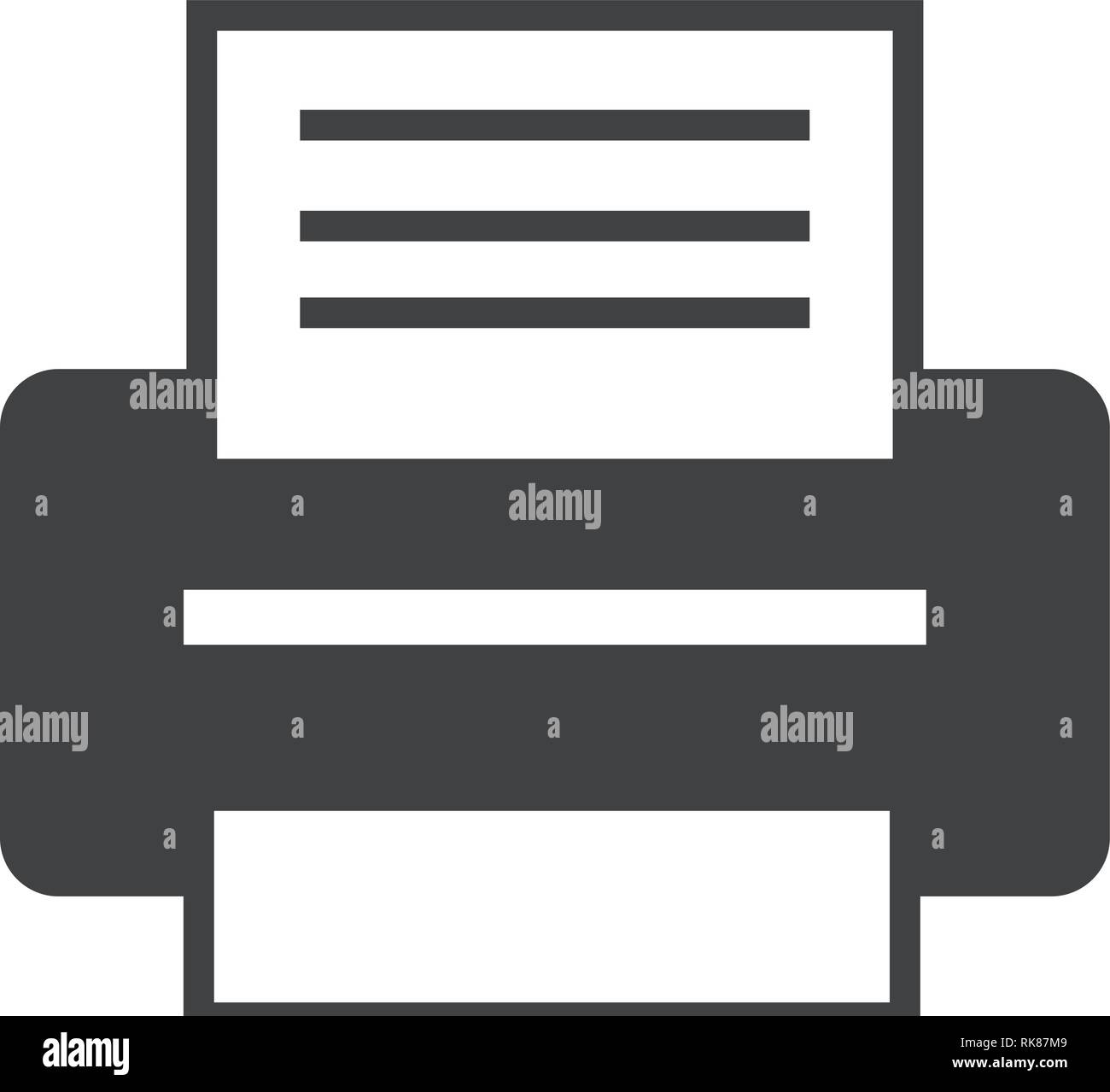 Simple flat printer vector icon. Printout, print sign, symbol Stock ...