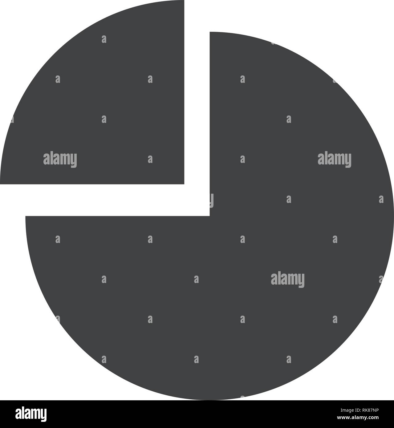 Pie chart flat simple vector icon. Graph pictogram, sign, symbol for app, web Stock Vector Image ...