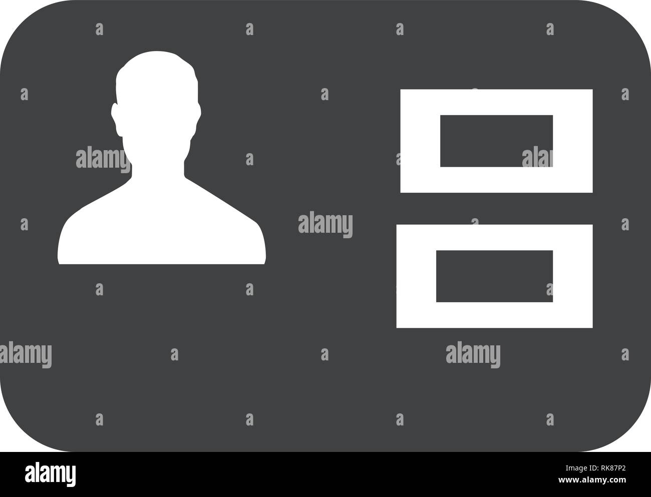 Vector icon business card with photo isolated on white background Stock ...