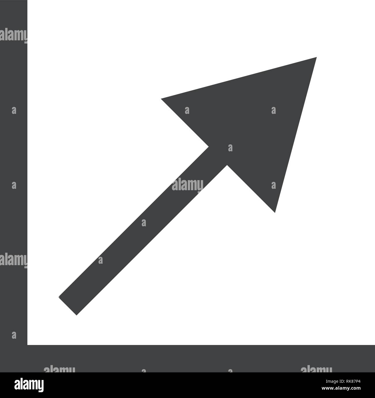 Flat simple graph vector icon. Chart sign, symbol for app, web, logo ...