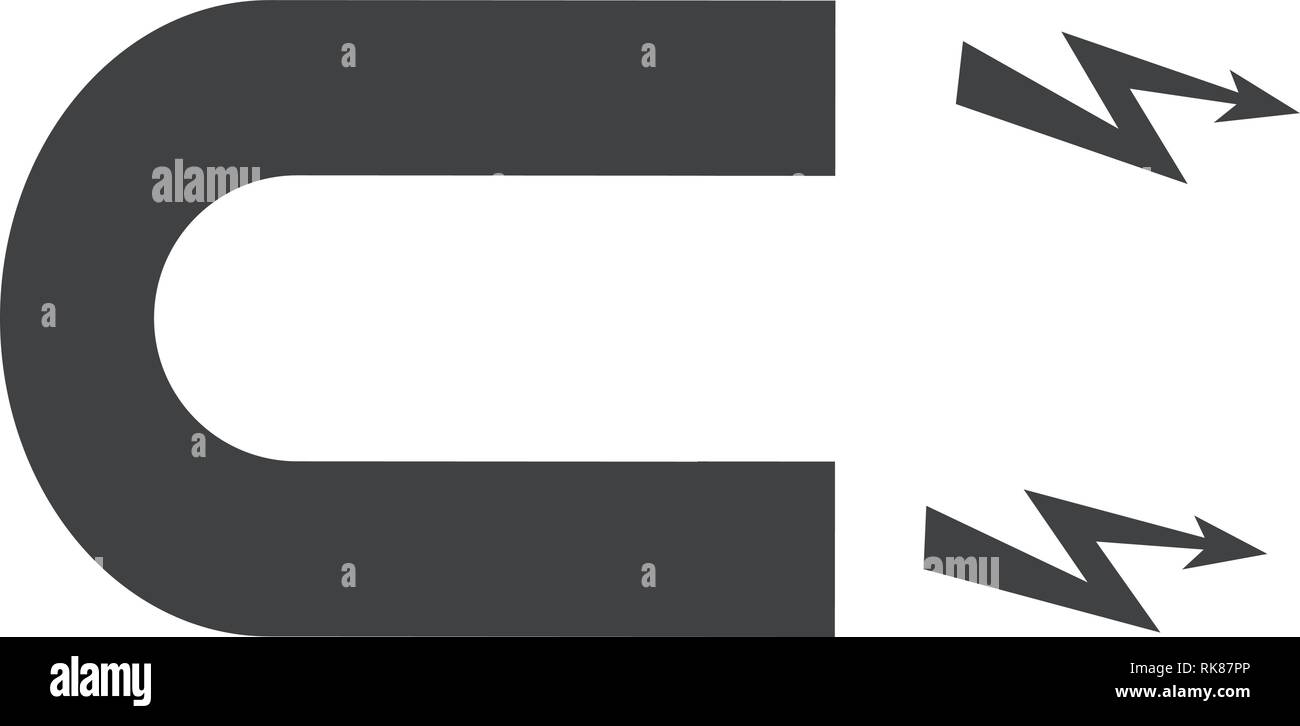 Magnet vector icon. Magnetic or attraction sign, symbol Stock Vector ...