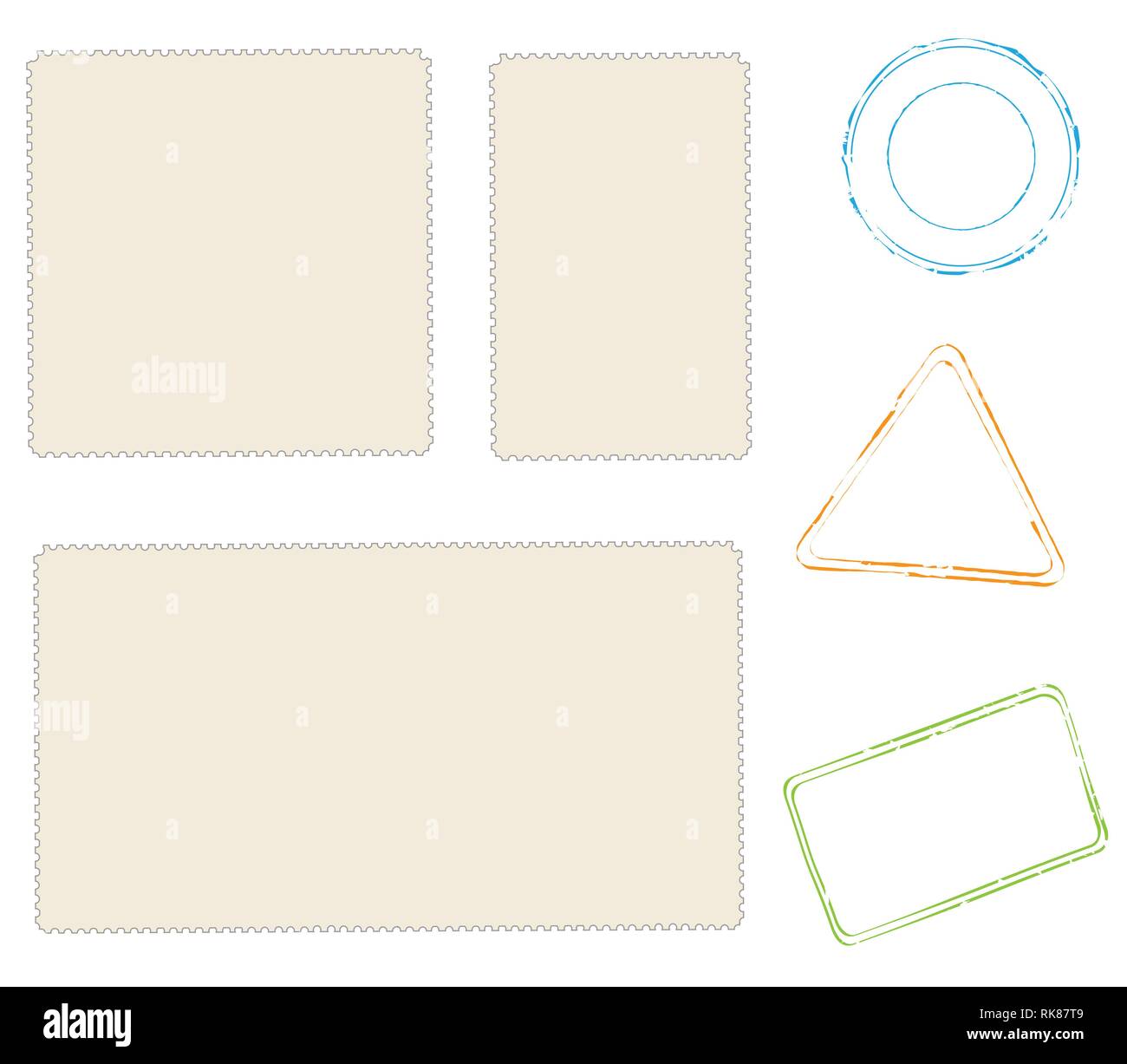 Vector collection of empty post marks and stamps Stock Vector Image ...