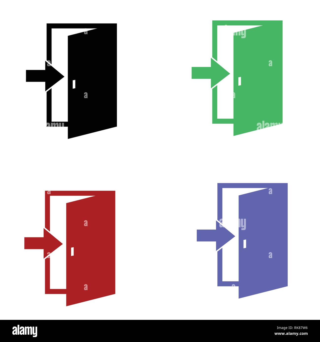 Vector door icon set isolated on white background Stock Vector Image ...
