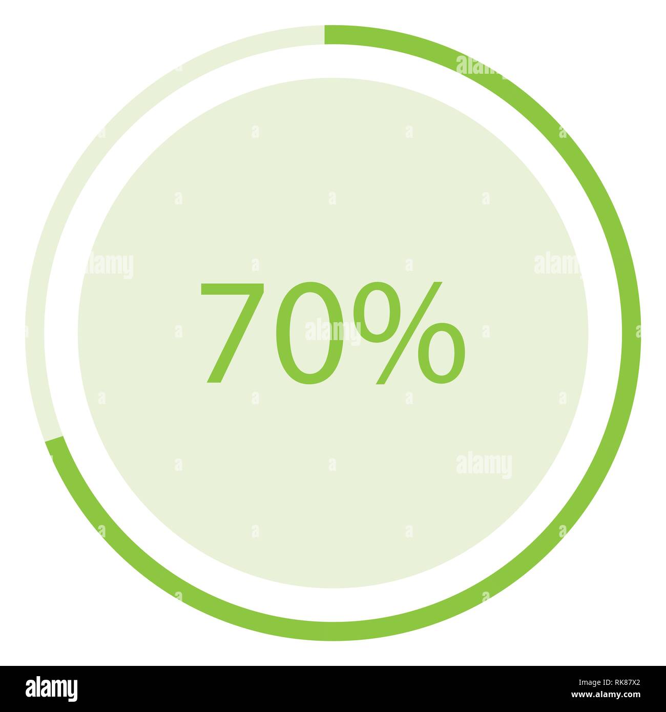 Vector illustration green round, circle pie graph, chart with ...