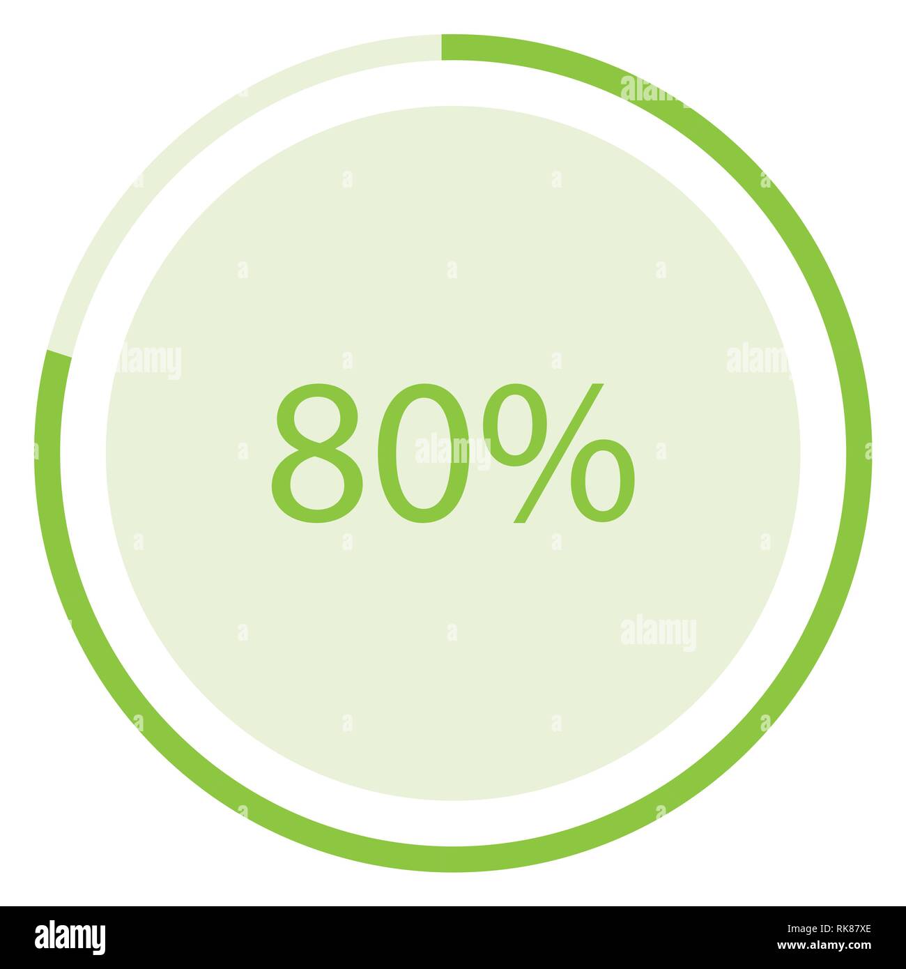 Vector illustration green round, circle pie graph, chart with ...