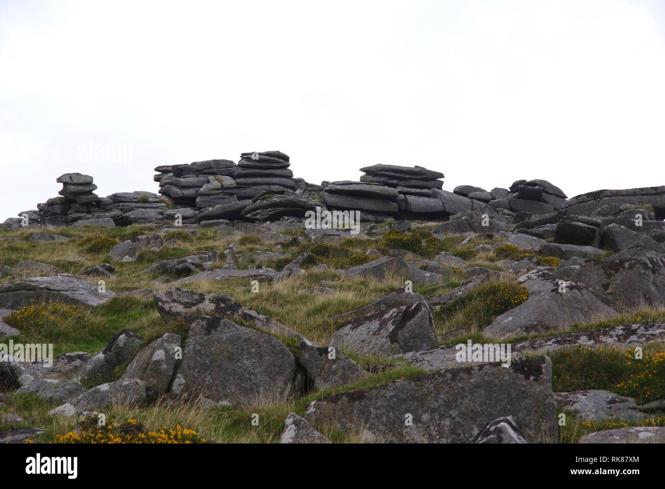 Littaford Tors, Cornubian Granite Tor on a Grey Day. By Wistmans Wood ...