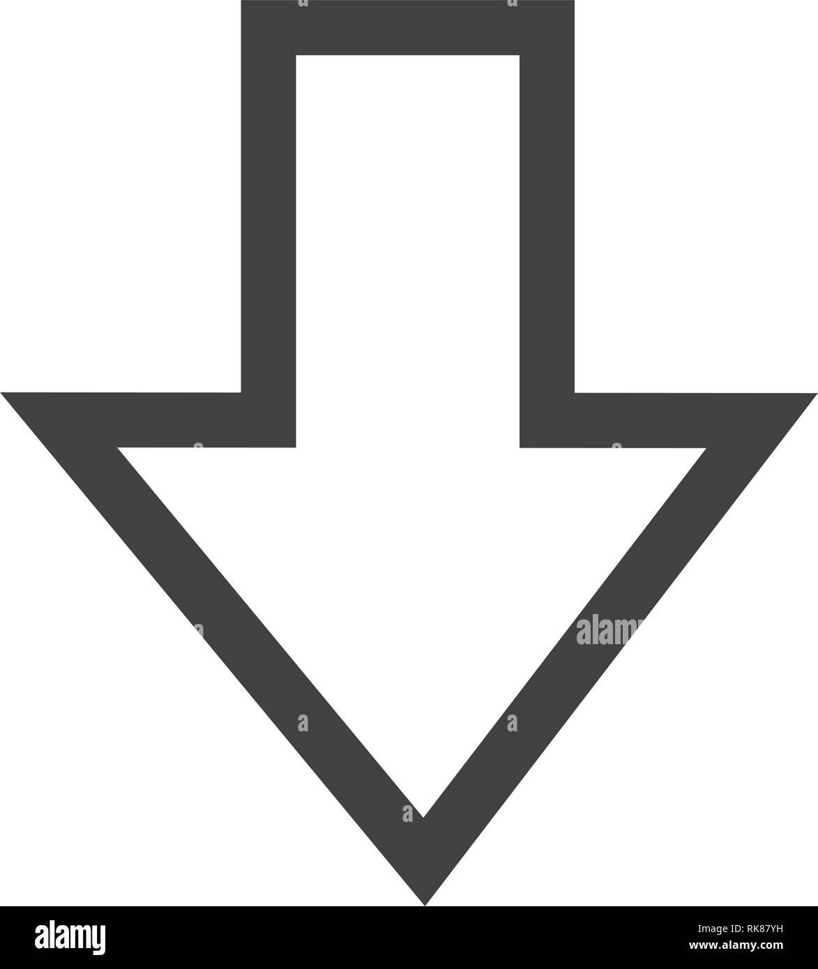 Vector icon simple arrow sign, symbol. Arrow down Stock Vector Image ...