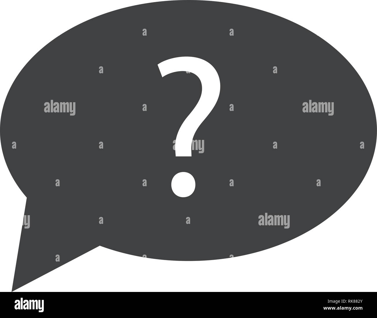 Simple flat vector icon speech bubble. Message bubble question sign ...