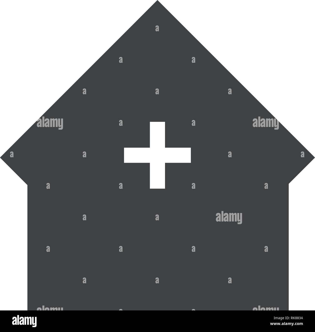 House vector icon. Add building sign, symbol. Home pictogram Stock ...