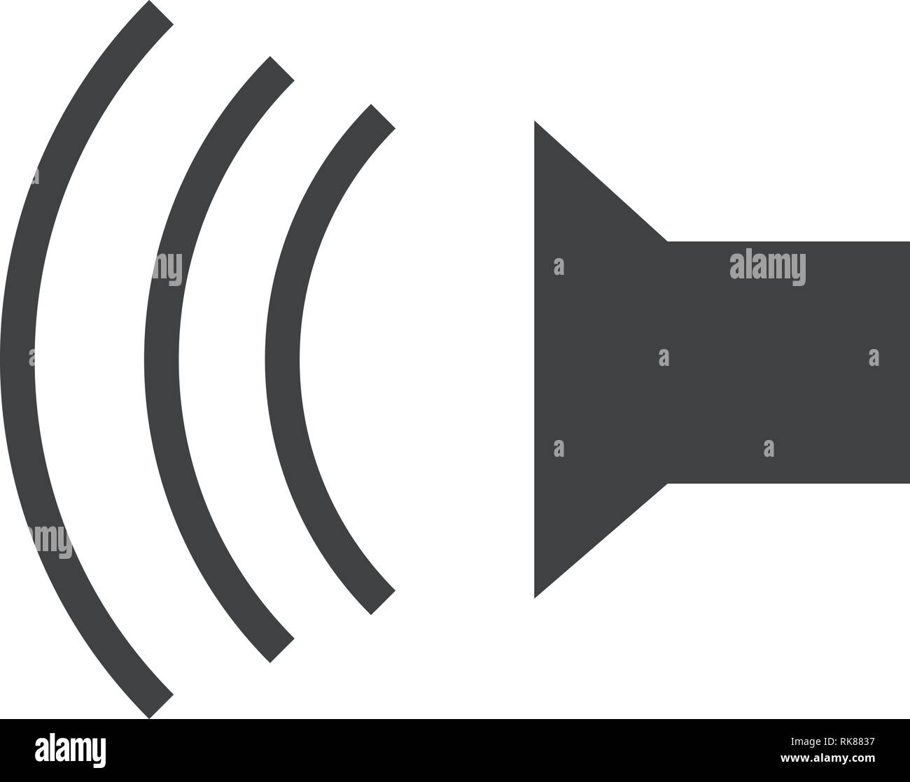 Simple flat sound, music vector icon. Sound volume sign, symbol Stock ...