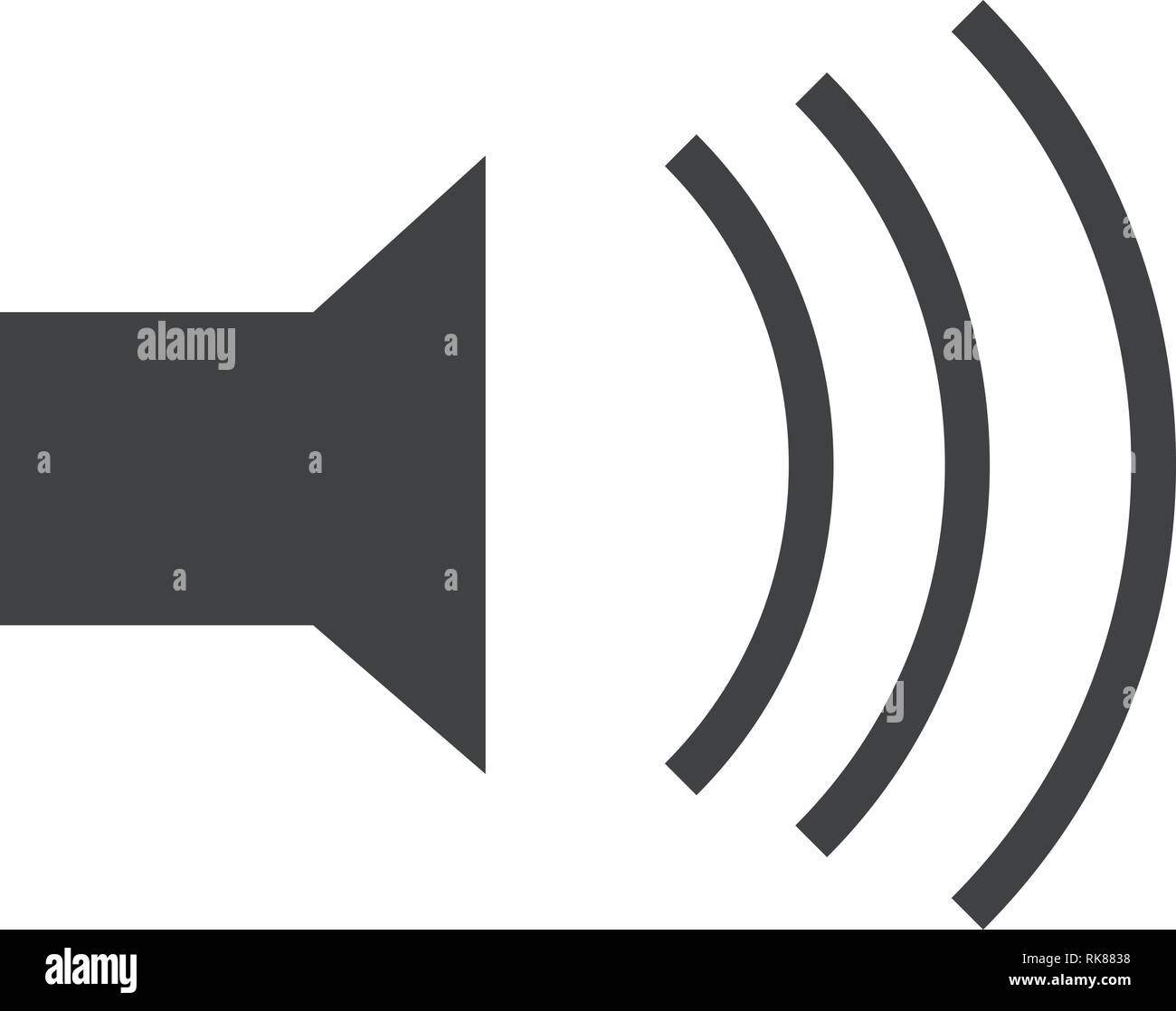 Simple flat sound, music vector icon. Sound volume sign, symbol Stock ...