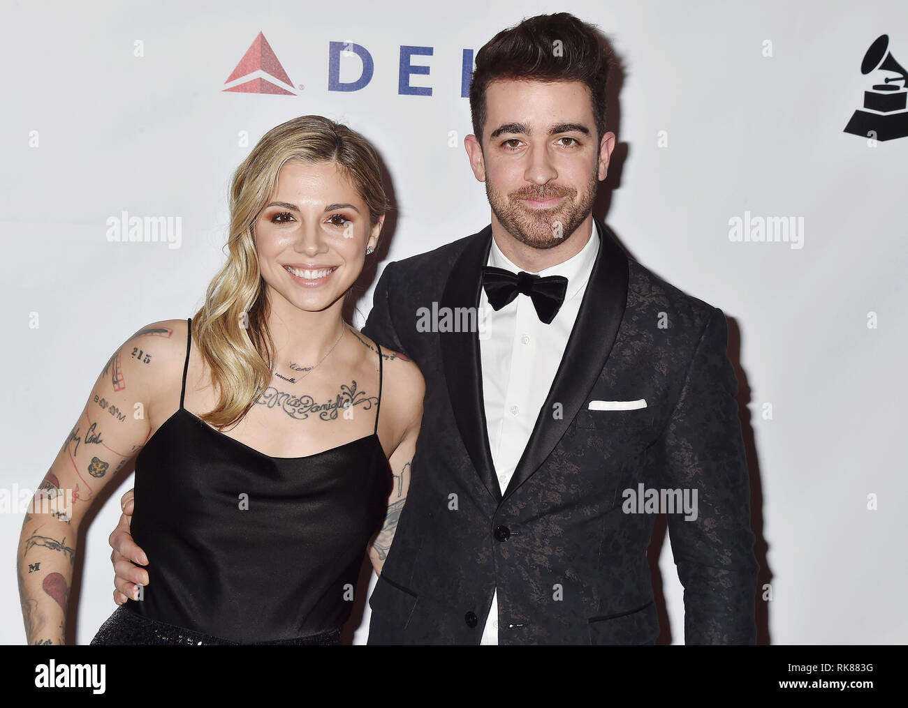 LOS ANGELES, CA - FEBRUARY 08: Christina Perri (L) and Paul Costabile ...