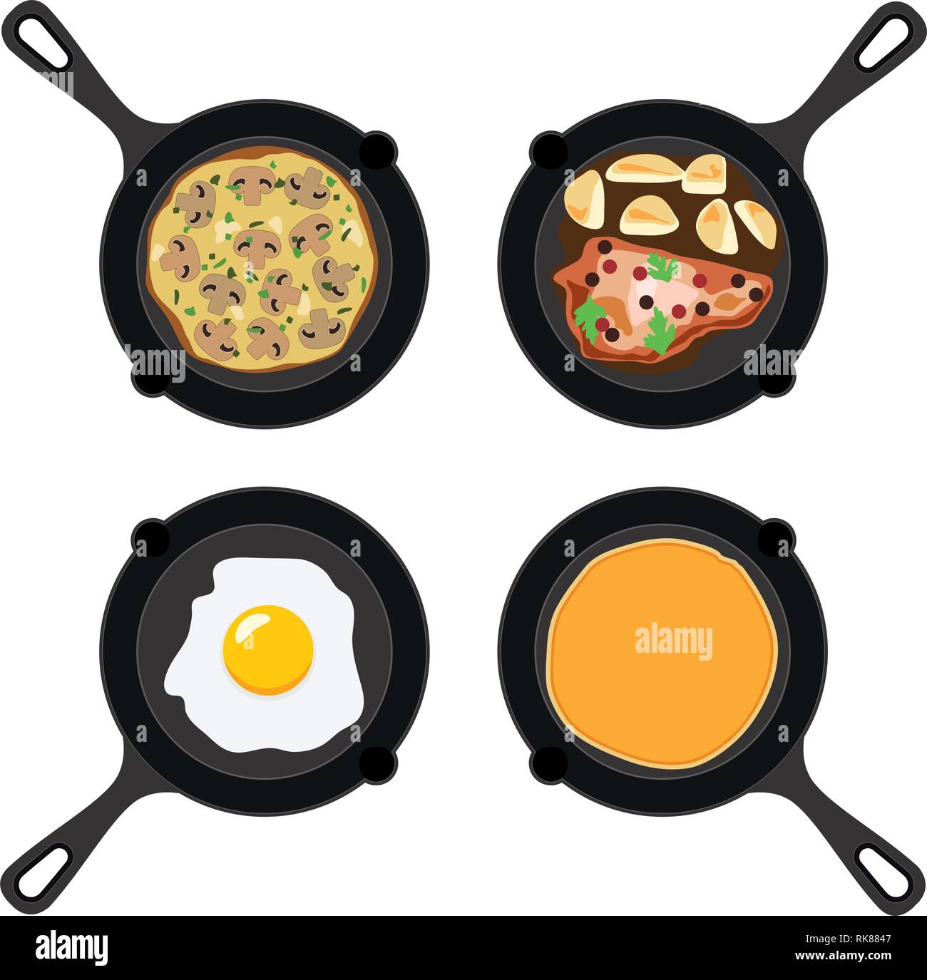 Fried meat potatoes Stock Vector Images - Alamy