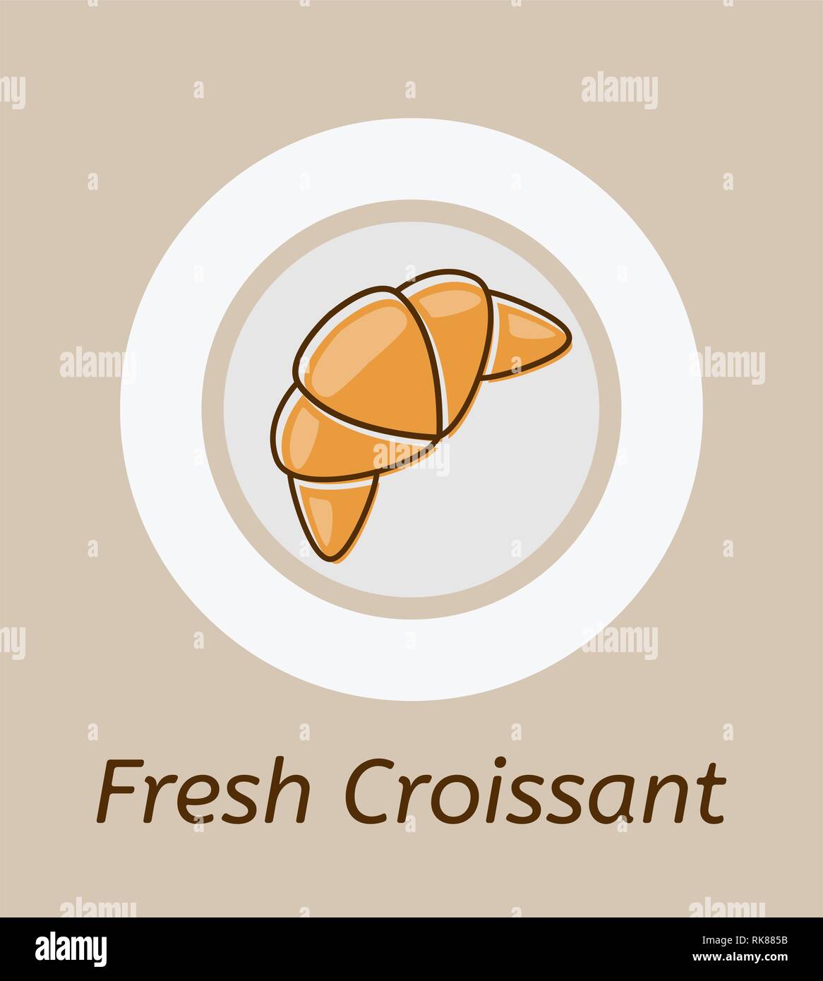 French Croissant Drawing