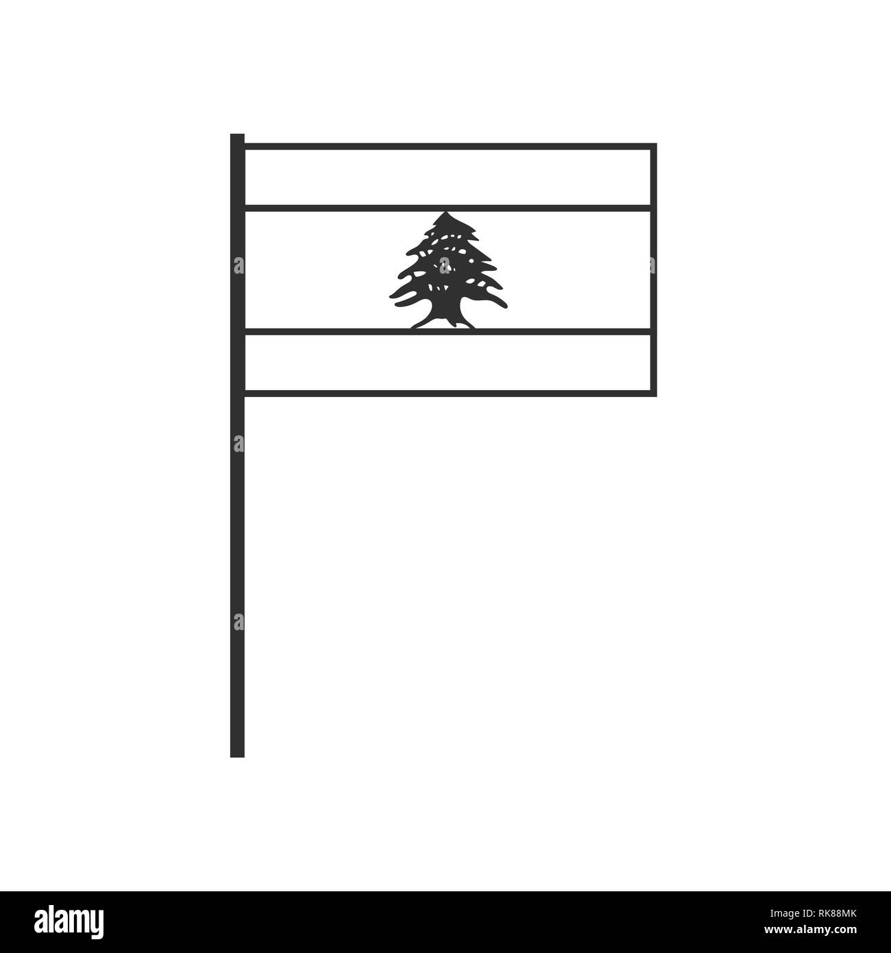 Flag of lebanon Black and White Stock Photos & Images - Alamy