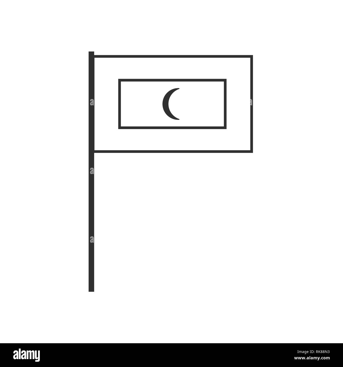 Maldives flag icon in black outline flat design. Independence day or ...