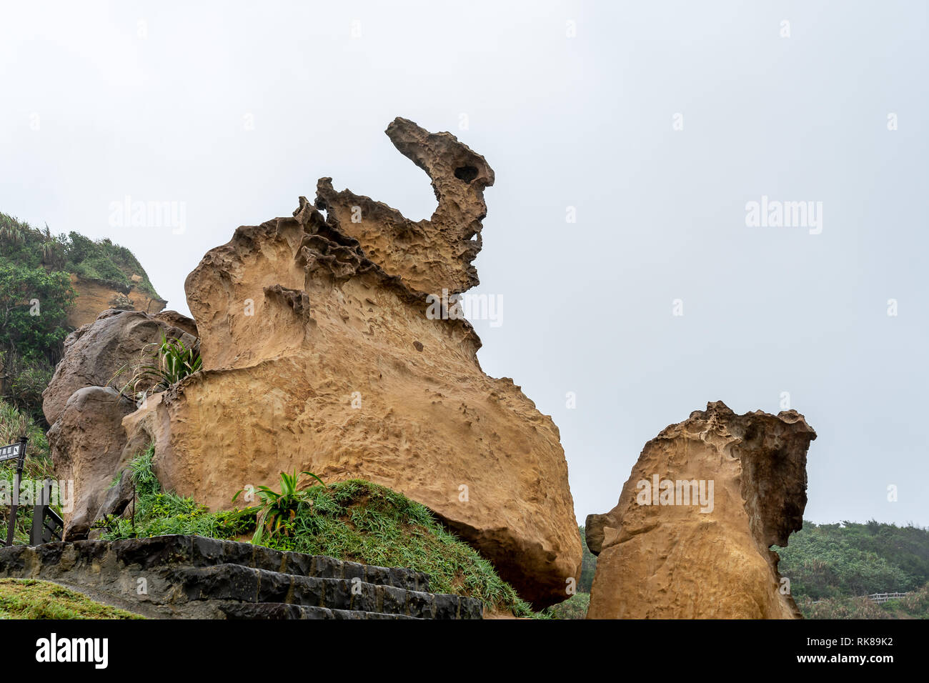 Yehliu Natural Landscape at Yehliu Geopark in Taiwan. Yehliu Geopark is ...