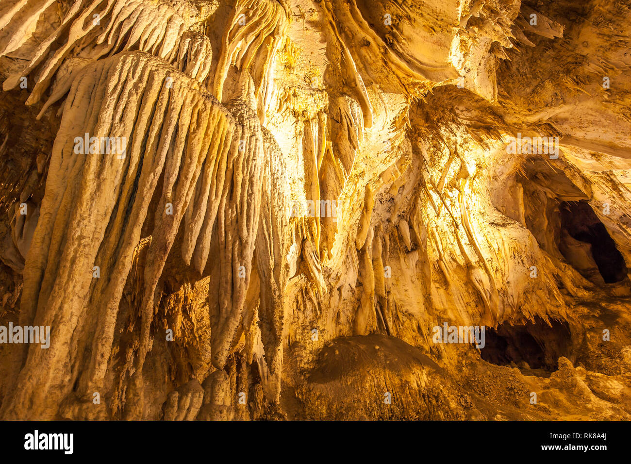 View in the caves at Carlsbad Caverns National Park, New Mexico, a well ...