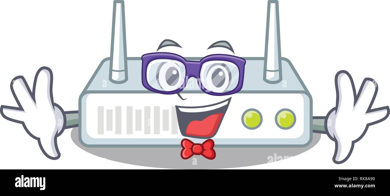 Geek router is installed in cartoon wall Stock Vector Image & Art - Alamy