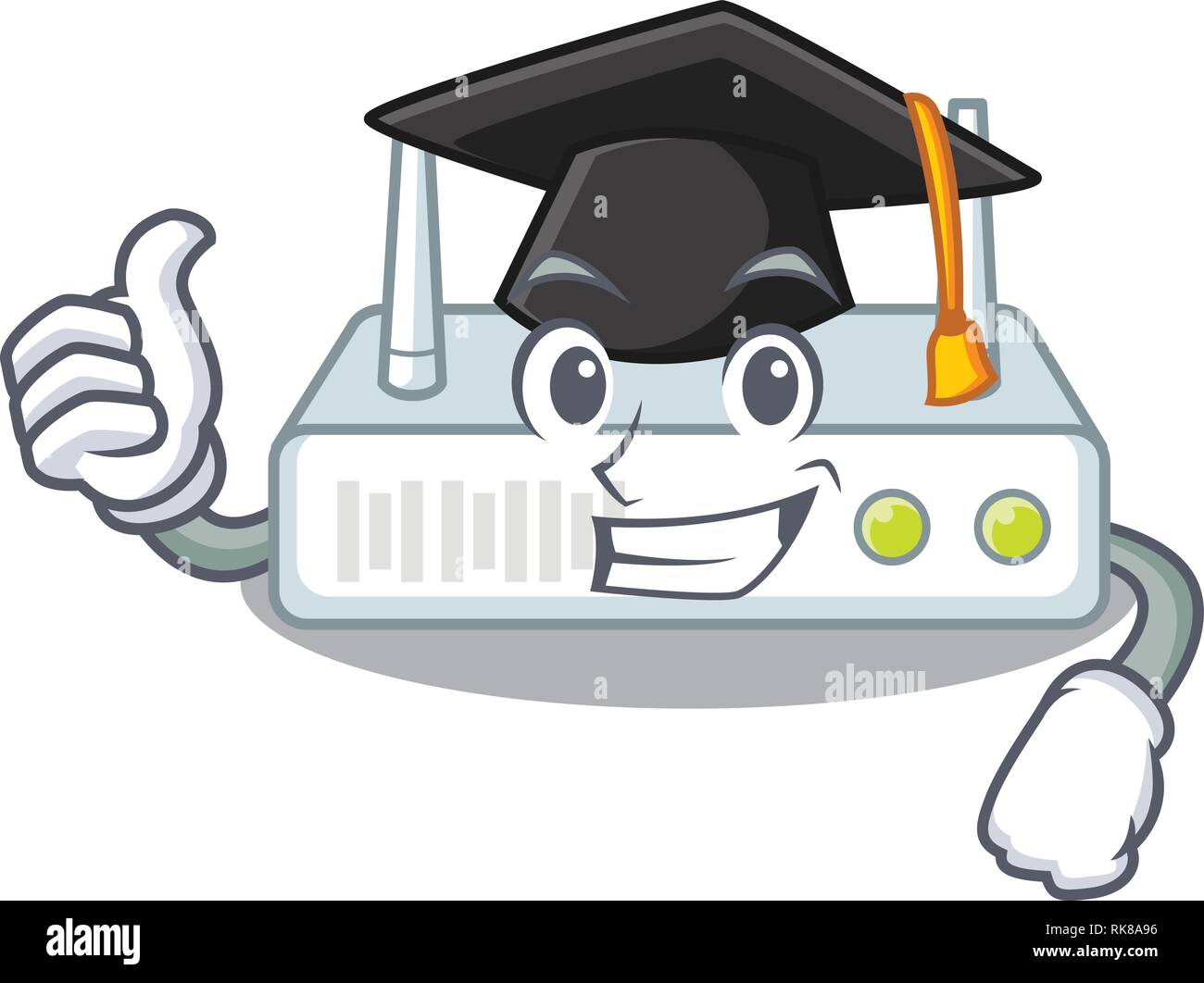 Graduation router is installed in cartoon wall Stock Vector Image & Art ...