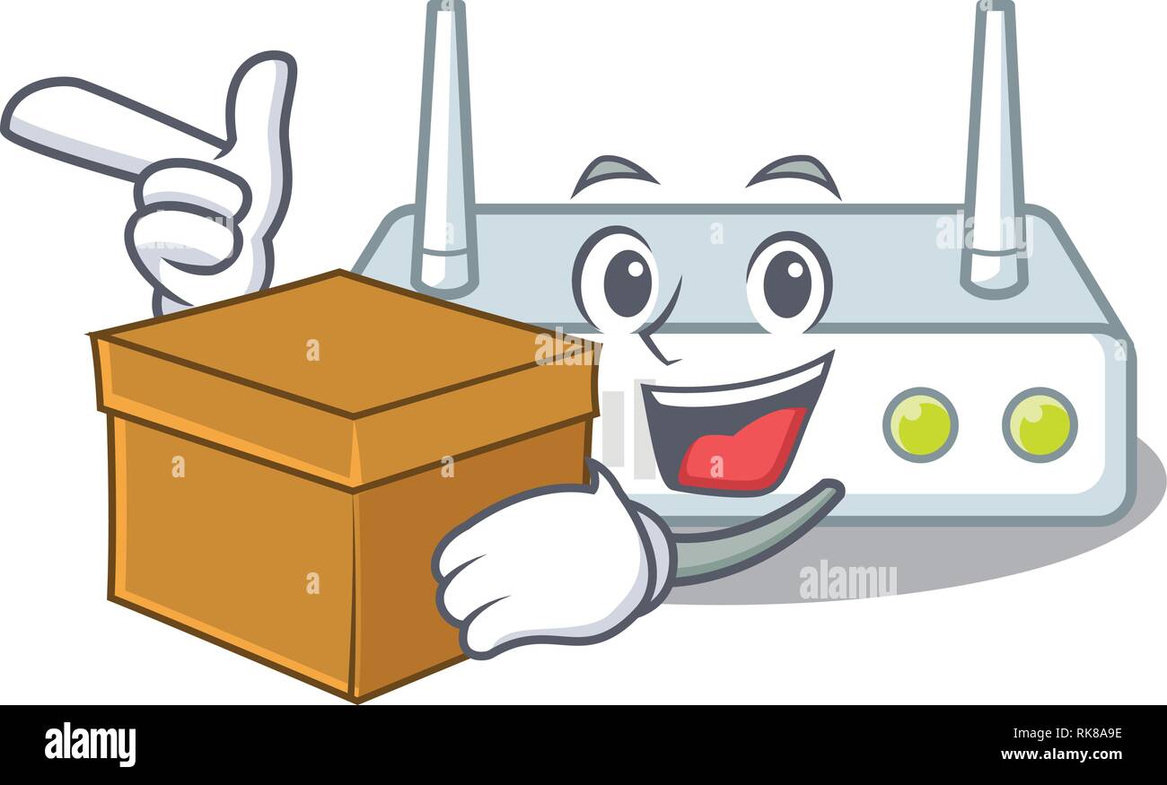With box router is installed in cartoon wall Stock Vector Image & Art ...