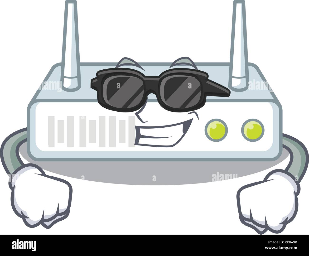 Super cool router is installed in cartoon wall Stock Vector Image & Art ...