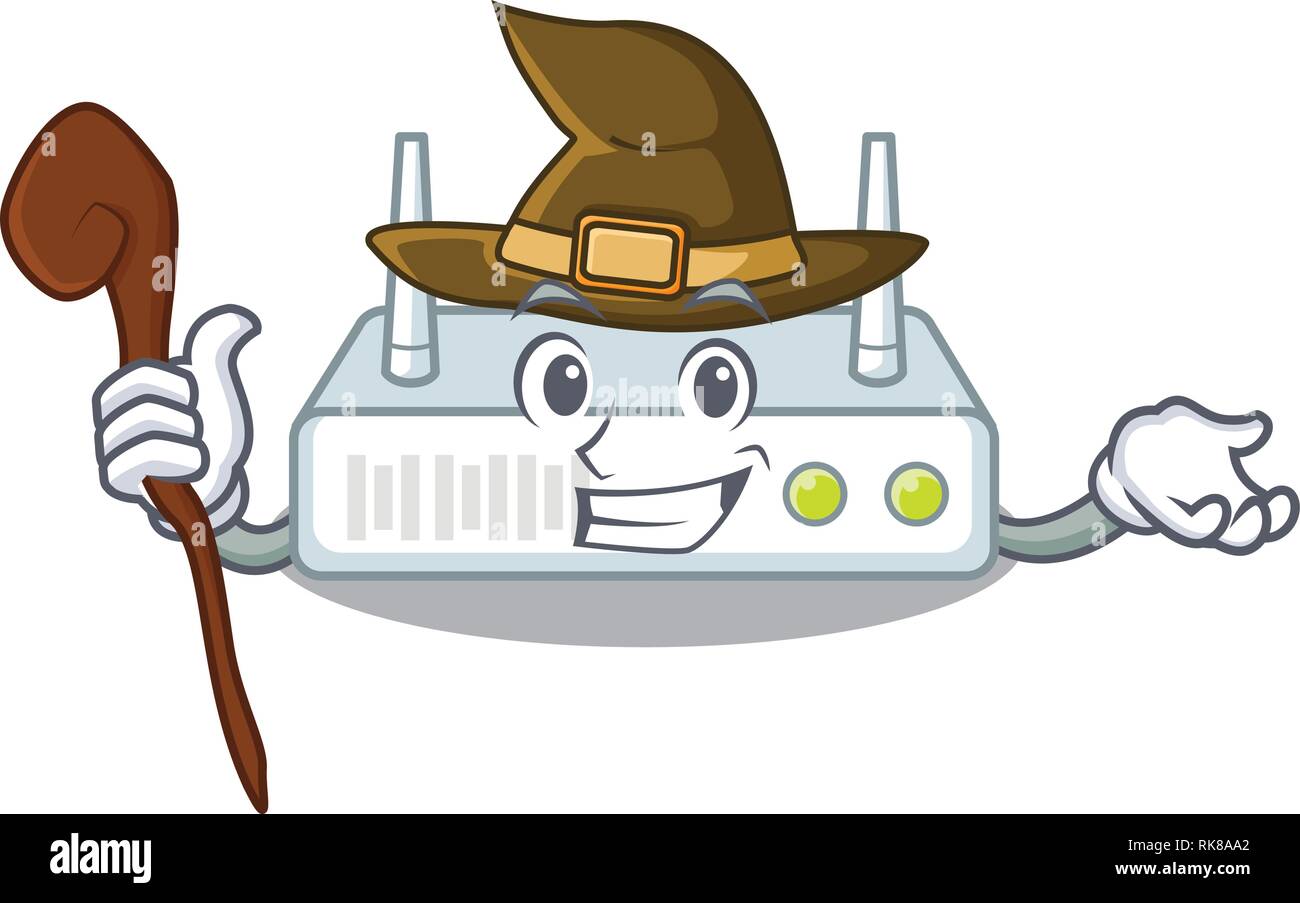 Witch router isolated with in the mascot Stock Vector Image & Art - Alamy