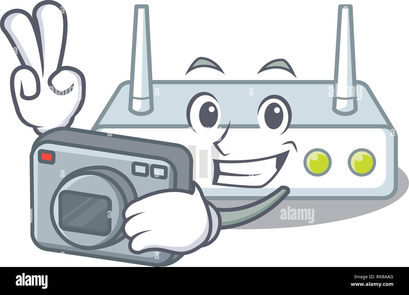 Photographer router isolated with in the mascot Stock Vector Image ...