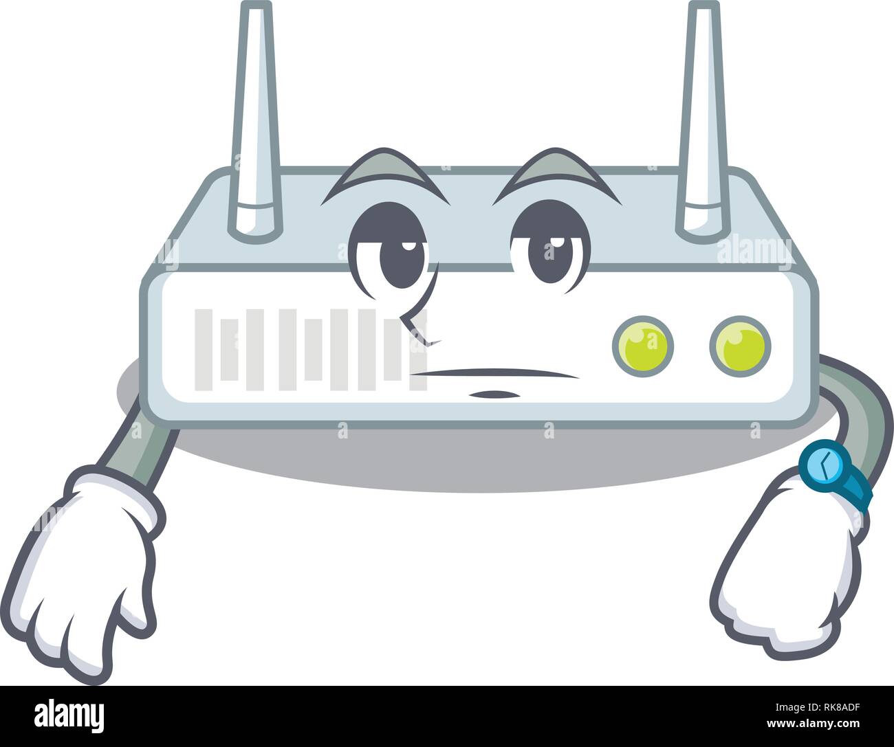 Waiting router placed on wooden cartoon table Stock Vector Image & Art ...