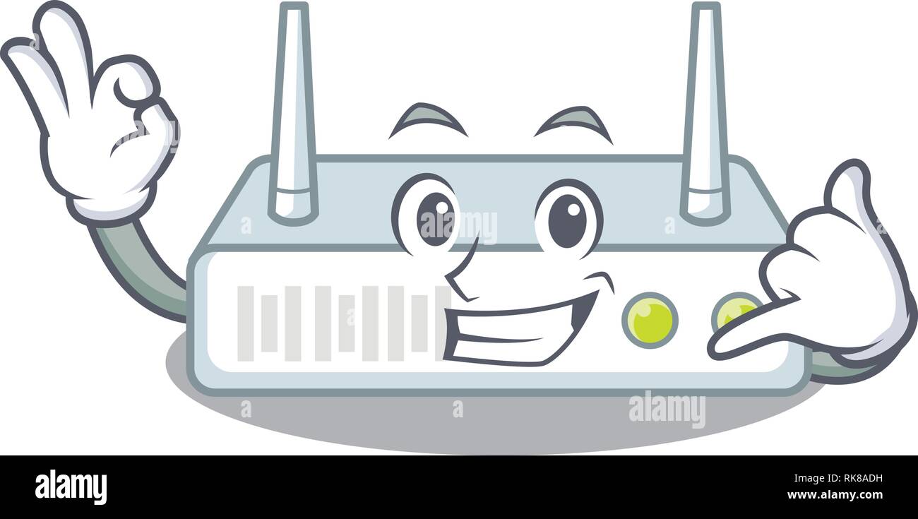 Call me router placed on wooden cartoon table Stock Vector Image & Art ...