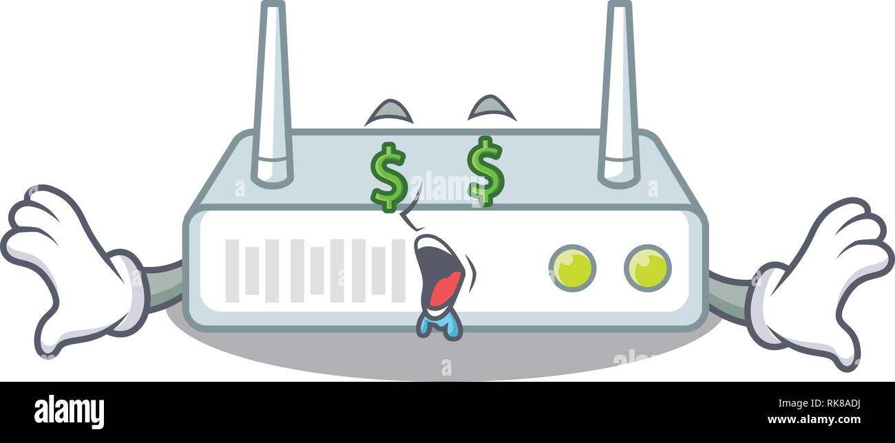 Money eye router placed on wooden cartoon table Stock Vector Image ...