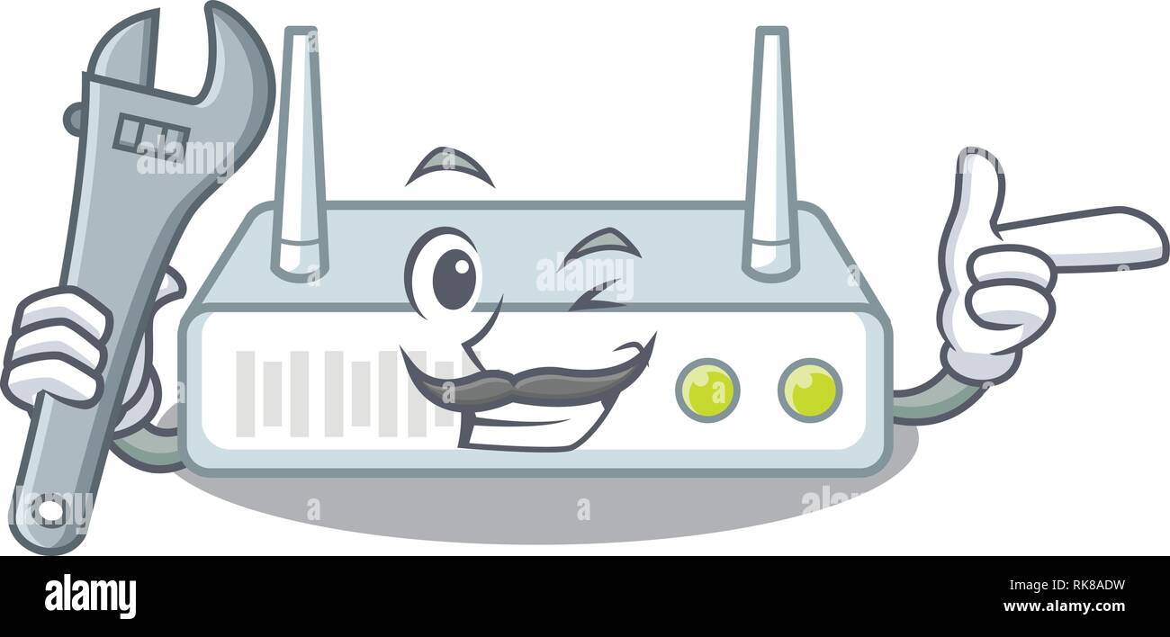 Mechanic router placed on wooden cartoon table Stock Vector Image & Art ...