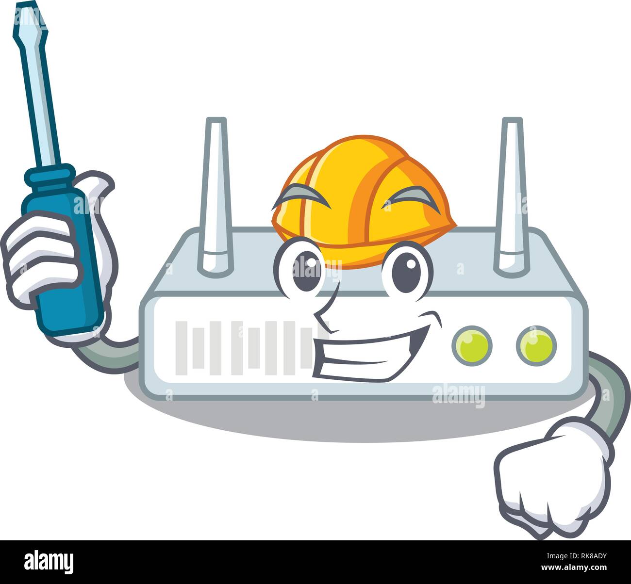 Automotive router placed on wooden cartoon table Stock Vector Image ...