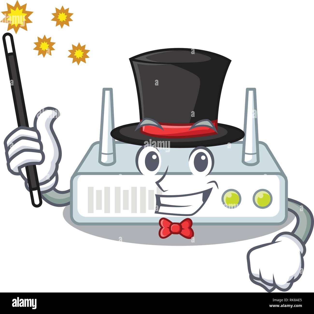 Magician router placed on wooden cartoon table Stock Vector Image & Art ...