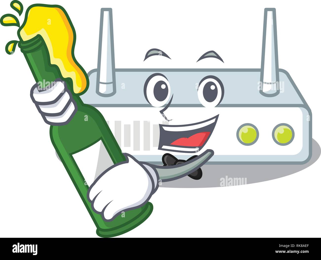 With beer router placed on wooden cartoon table Stock Vector Image ...