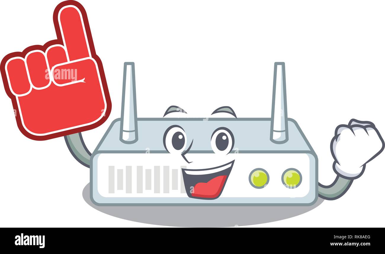 Foam finger router placed on wooden cartoon table Stock Vector Image ...