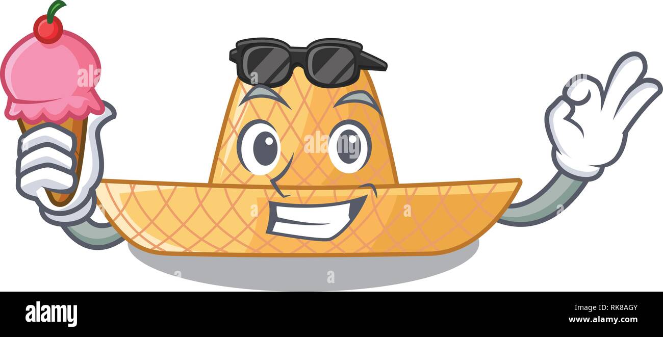 With ice cream straw hat in the shape mascot Stock Vector Image & Art ...