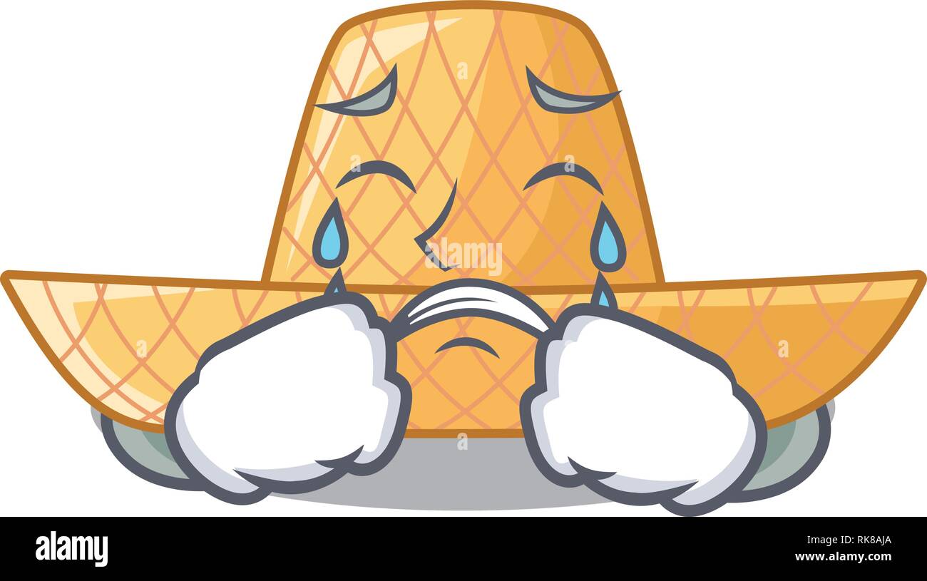 Crying straw hat in a wooden cartoon Stock Vector Image & Art - Alamy