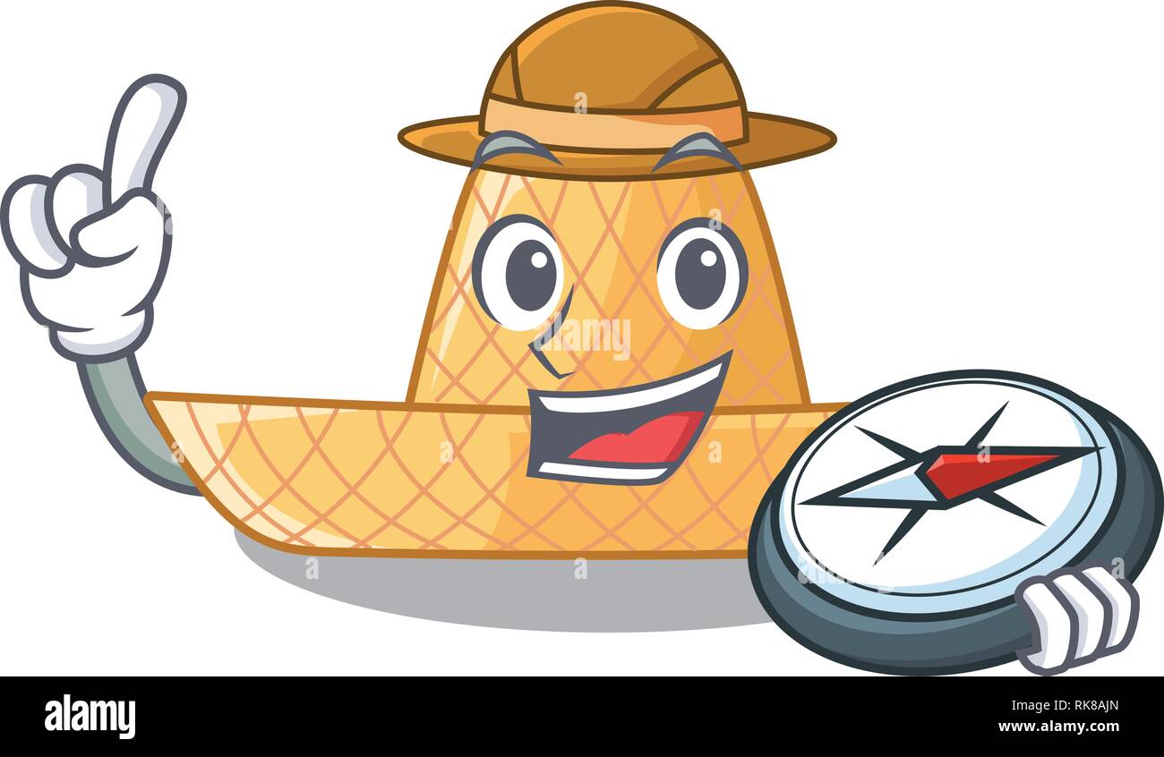 Explorer straw hat in a wooden cartoon Stock Vector Image & Art - Alamy