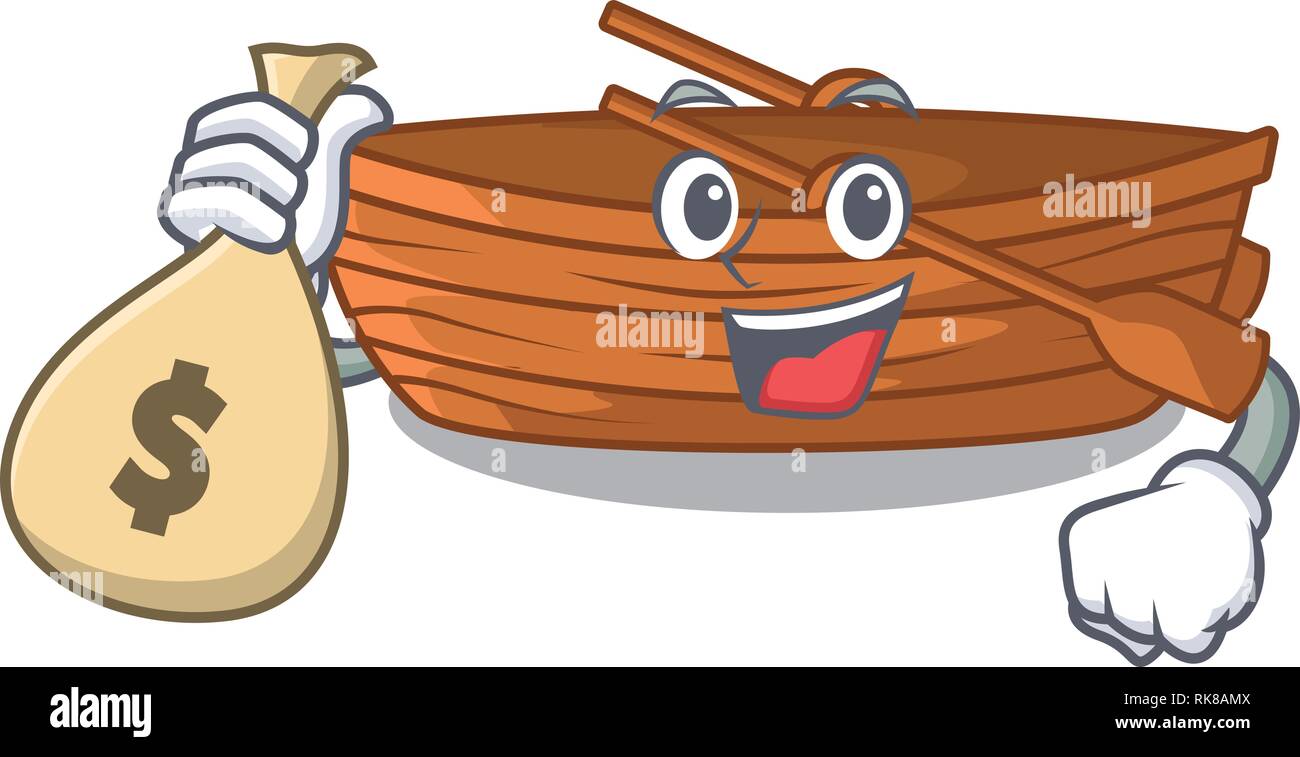 With money bag wooden boat in the cartoon shape Stock Vector Image ...