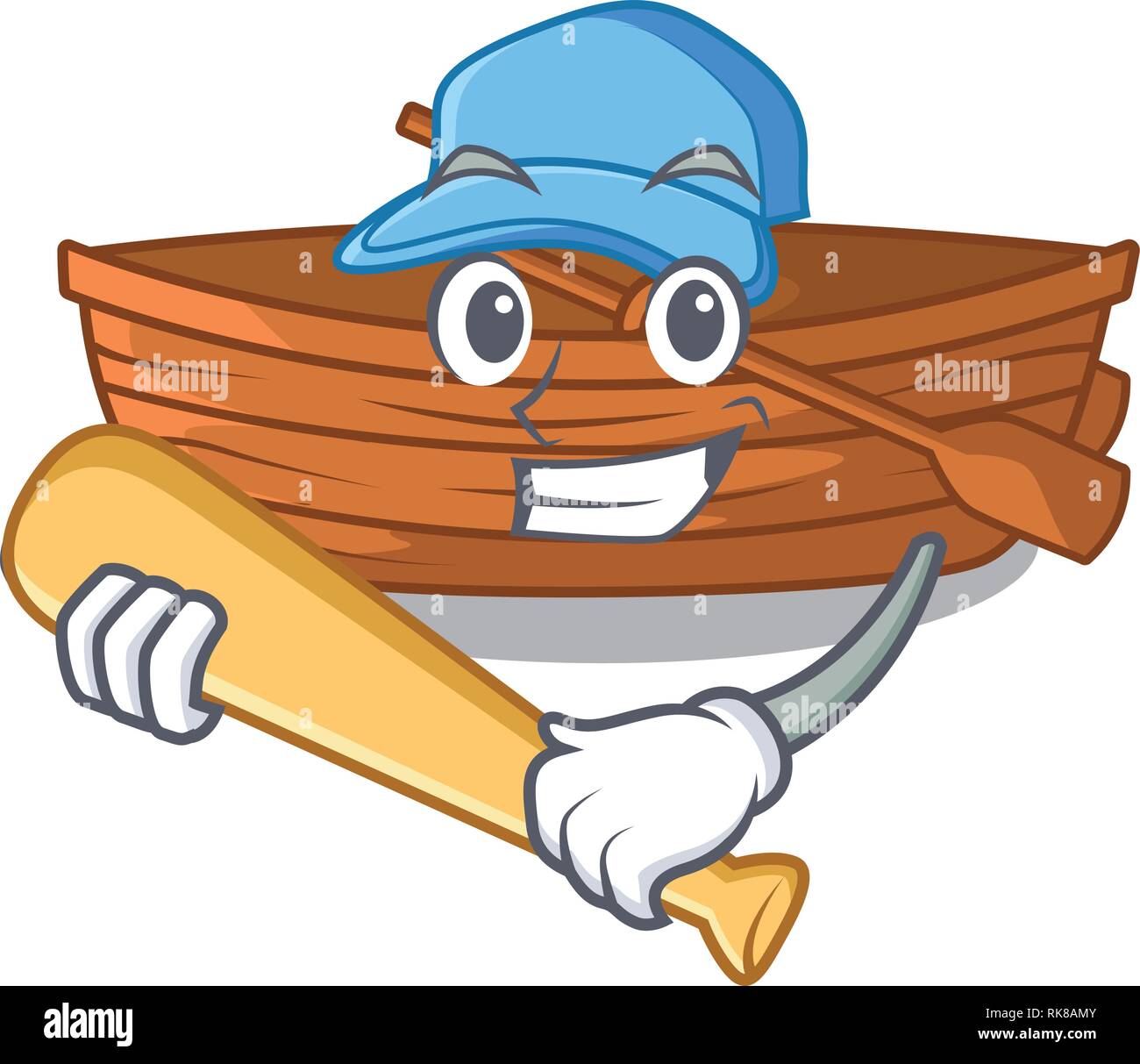 Playing baseball wooden boat in the cartoon shape Stock Vector Image ...