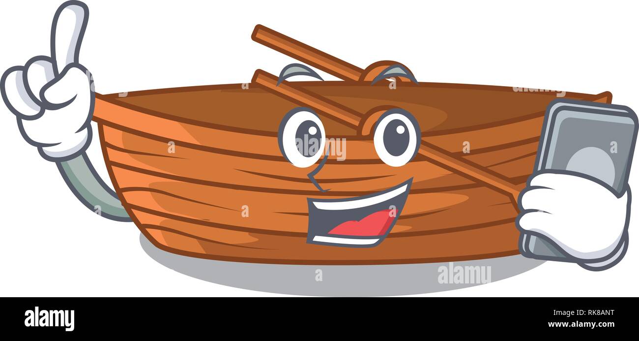 Empty rowboat in water Stock Vector Images - Alamy