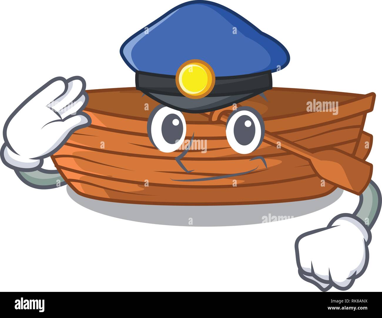 Police wooden boat in the cartoon shape Stock Vector Image & Art - Alamy