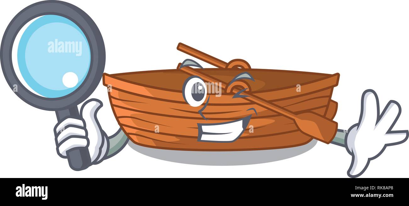 Detective wooden boats isolated with the cartoons Stock Vector Image ...